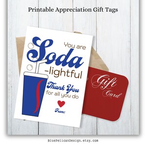 Pepsi Soda-lightful Thank You Gift Tags – Printable Soda Card for ...