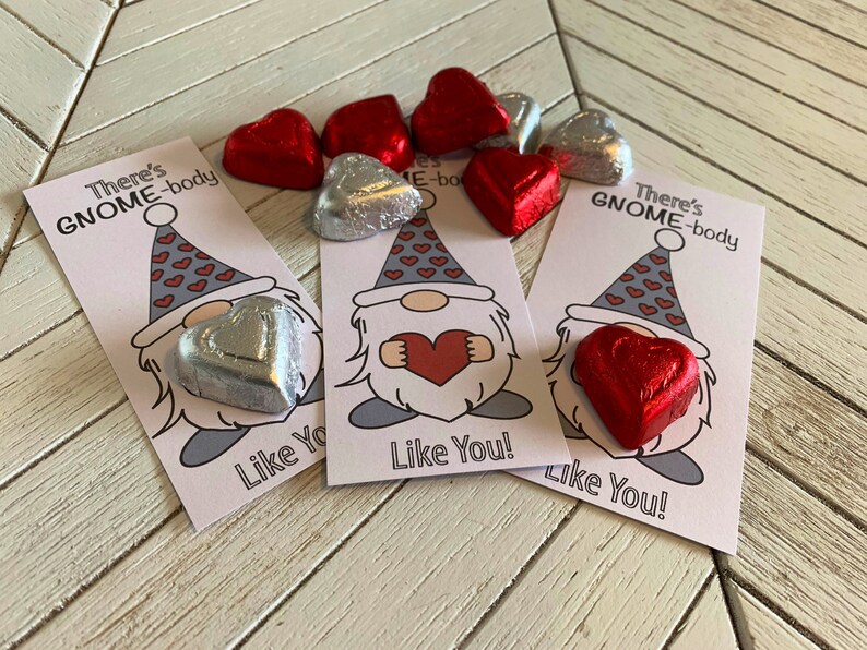Valentines Gnomes Printable Card - Adorable 'there's Gnome-body Like ...