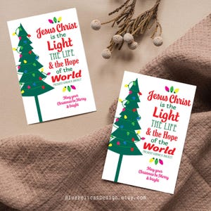 LDS Christmas Gift Tag – Jesus is the Light Favor Tag (digital Download ...