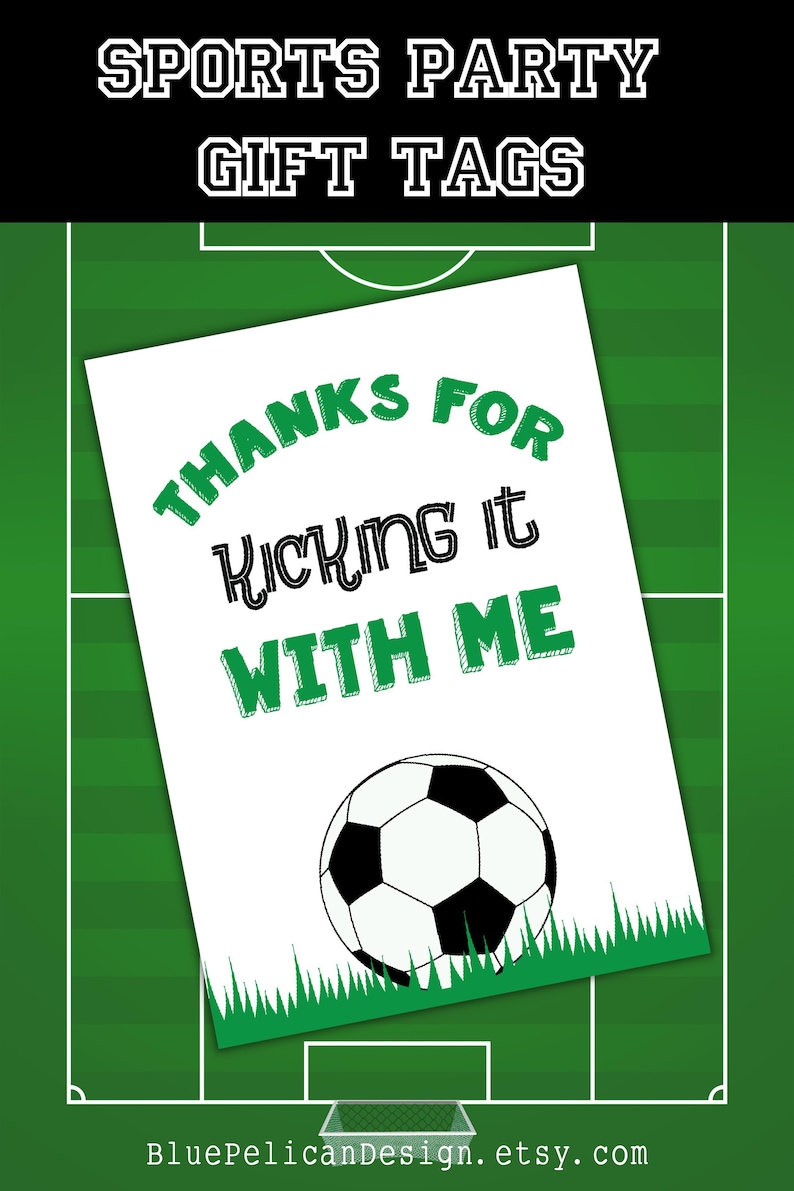 Soccer Gift Tags – Sports Gift Tag – Kids Birthday Thank You Tag ...