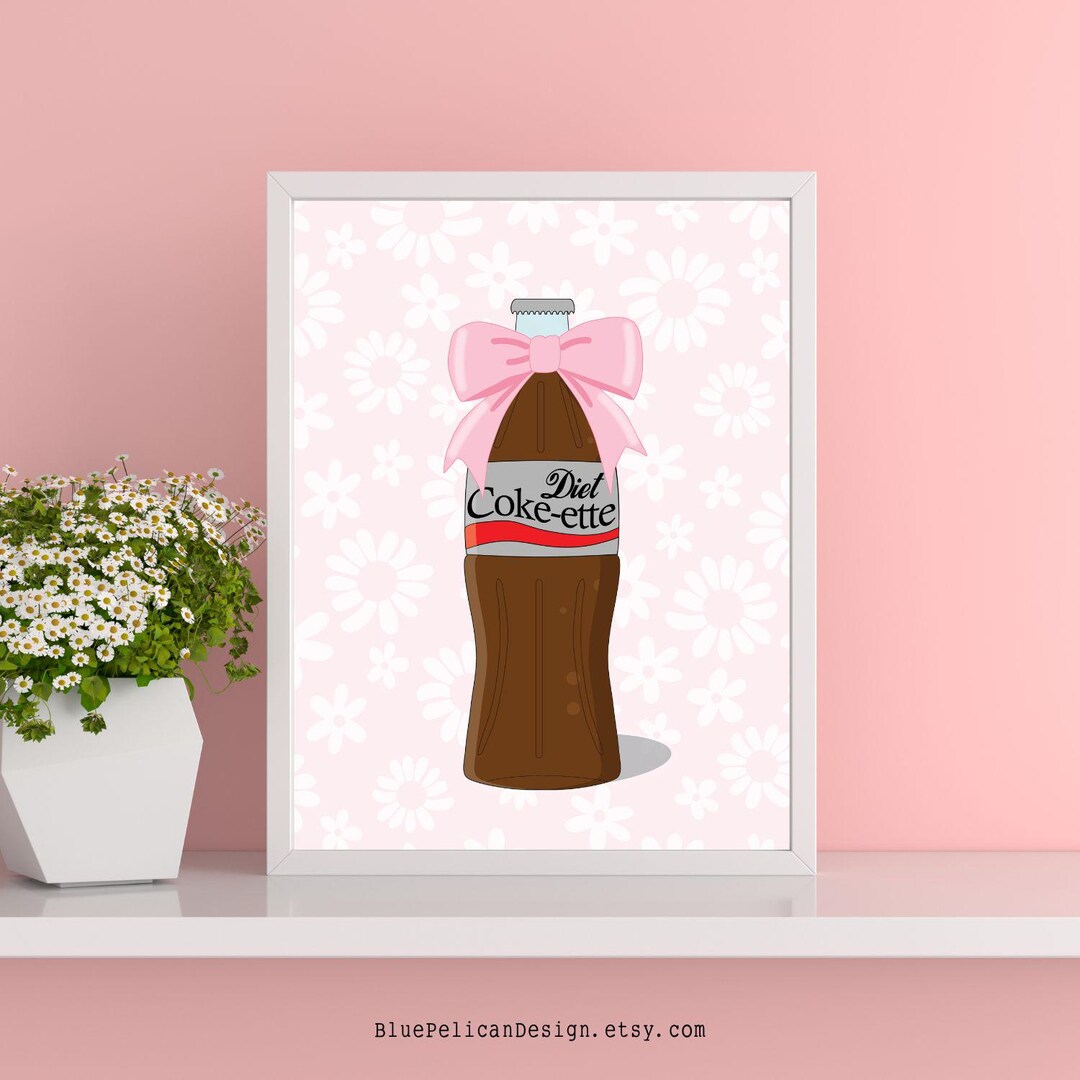 Coquette Diet Coke Poster | Cute Diet Coke Lovers Printable Wall Art ...