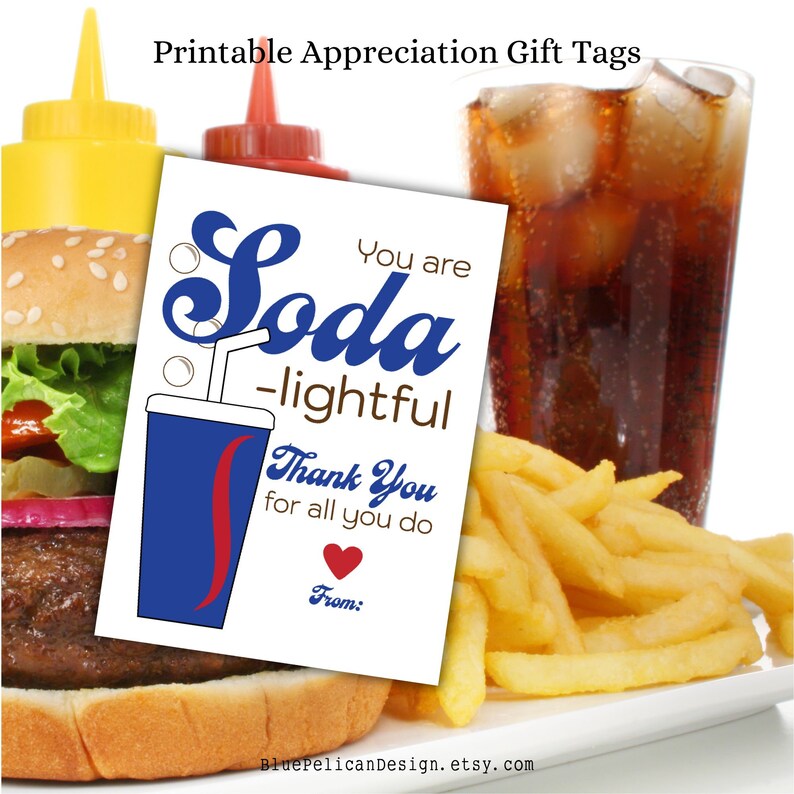 Pepsi Soda-lightful Thank You Gift Tags – Printable Soda Card for ...