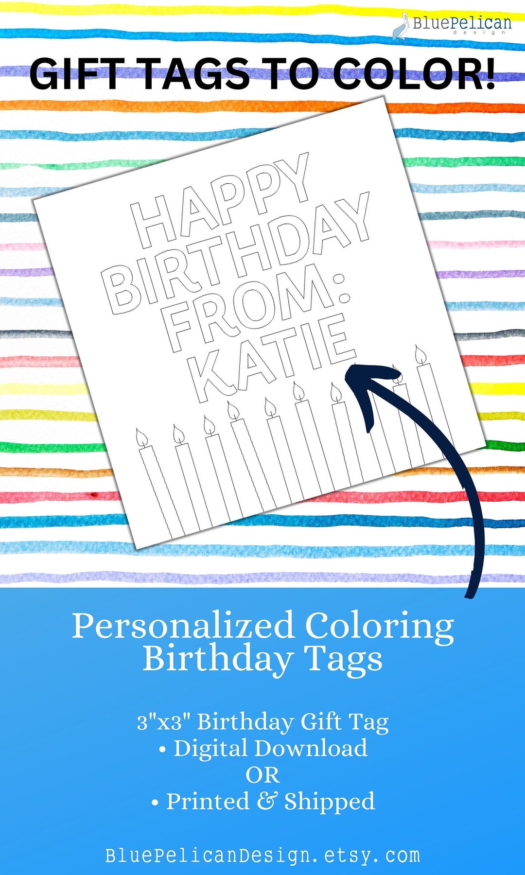 Printable Gift Tags to Color – children's Gift Tags – favor Tags ...