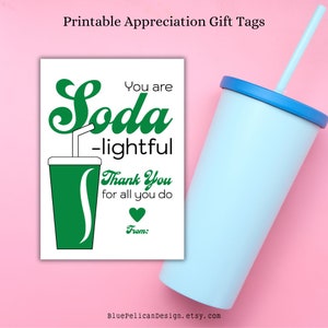 Sprite or 7up Soda-lightful Thank You Gift Tags – Printable Soda Card ...