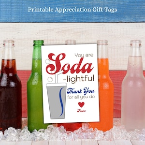 Diet Pepsi Soda-lightful Thank You Gift Tags – Printable Soda Card for ...