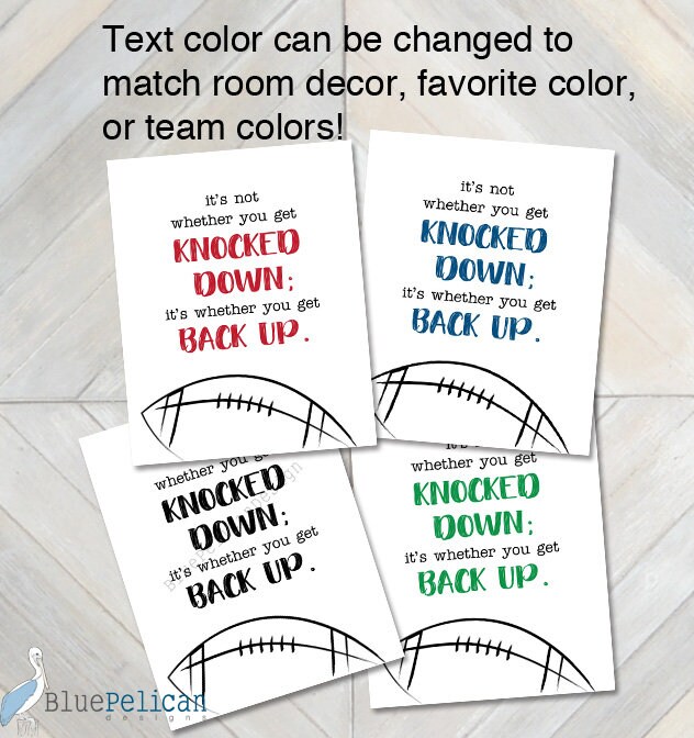 Football Wall Art Game Room Decor Printable Sports Signs | Etsy