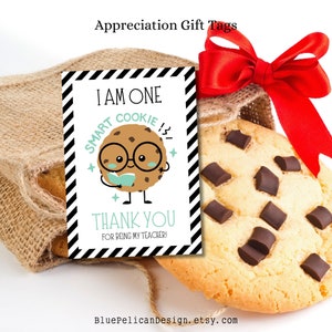 Printable Thank You Cookie Tag for Teachers – Smart Cookie Treat Tag ...