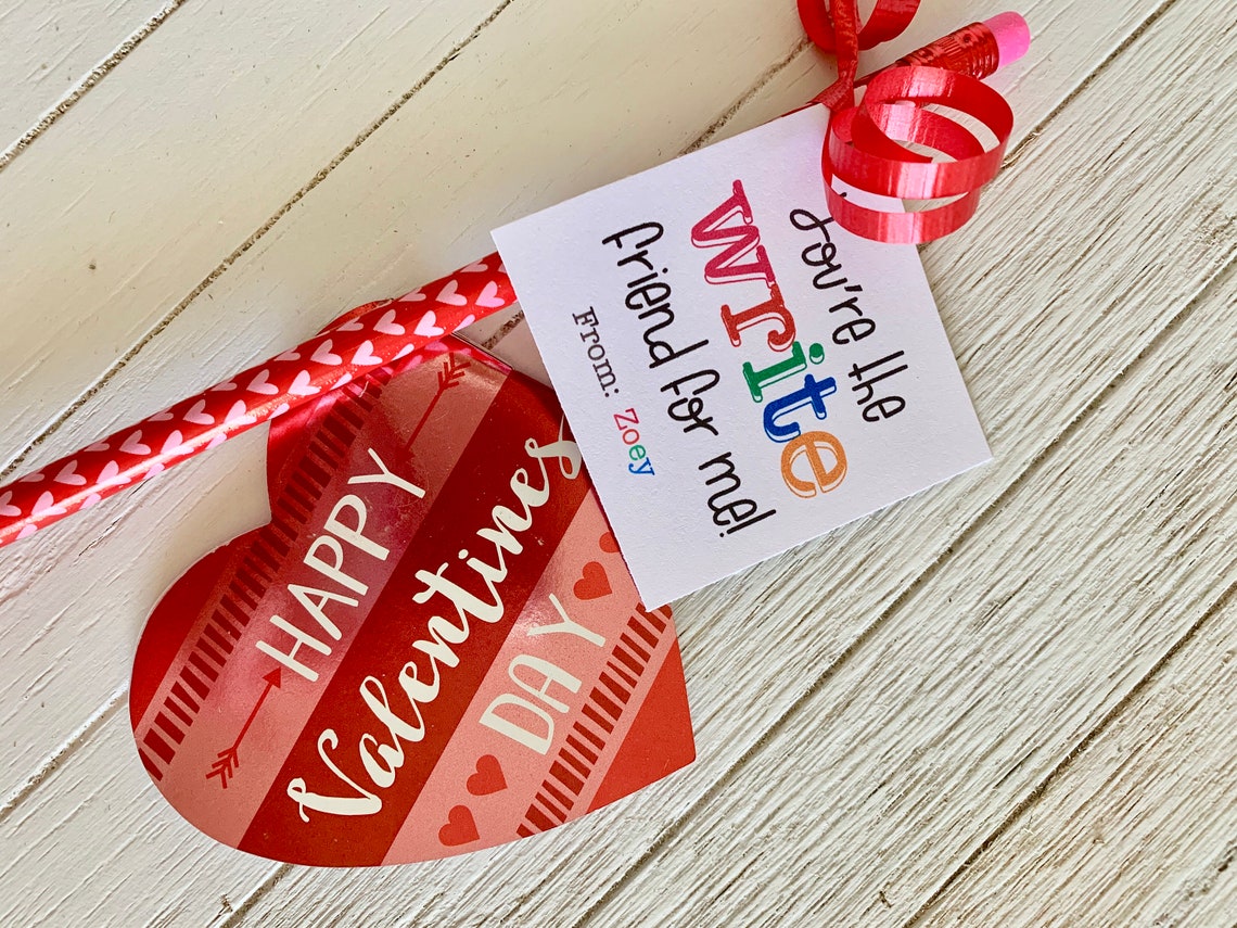 Printable Valentine Card for Kids You're the WRITE Friend - Etsy