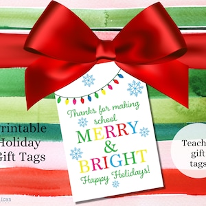 Teacher Gift Tags – Christmas Gift Tag for Teacher – Printable Tags ...