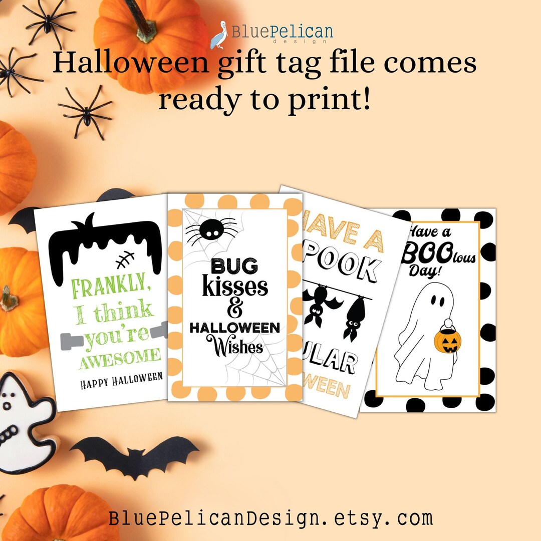 Printable Halloween Gift Tags - Spooky Treat Tags (digital Download) - Etsy