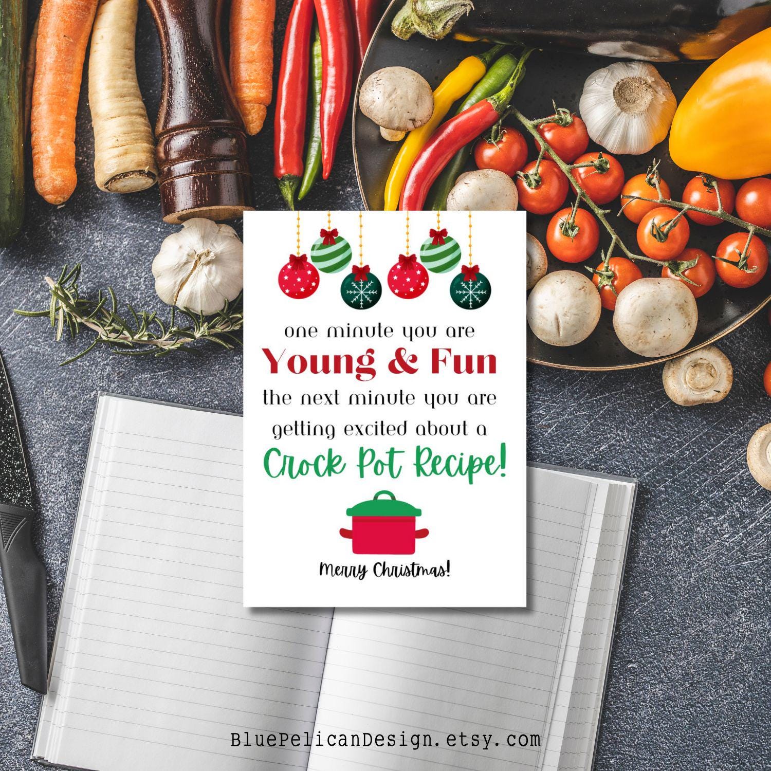 Young and Fun Crock Pot Tag – crock Pot Recipe Gift Tag - Printable ...