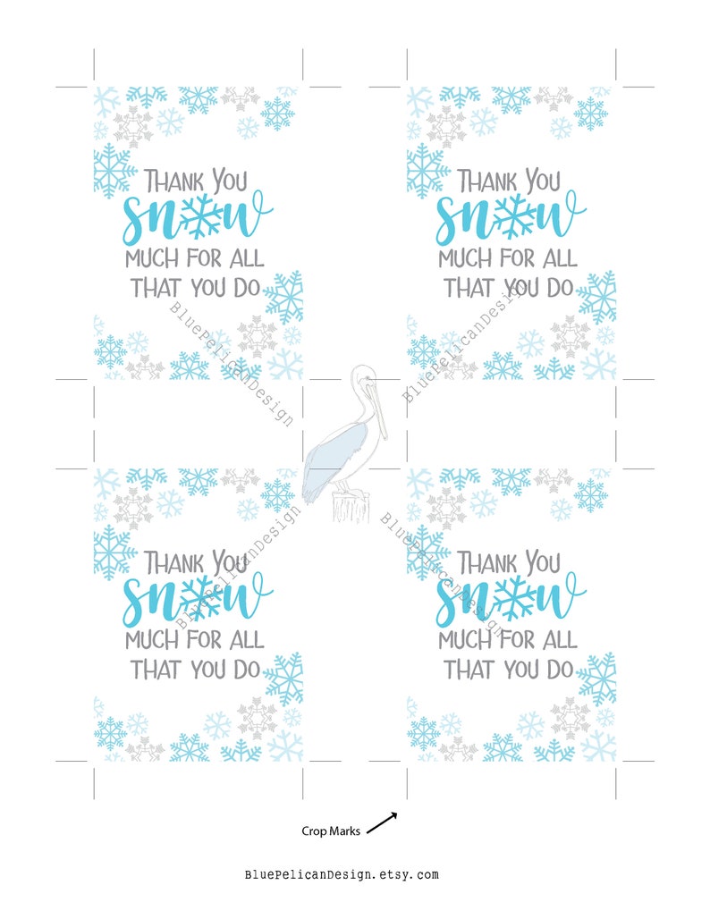Thank You SNOW Much Teacher Gift Tags Christmas Gift Tag - Etsy