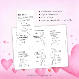 Classroom Valentine Exchange – Stick Figure, Funny Valentine Gift Tag ...