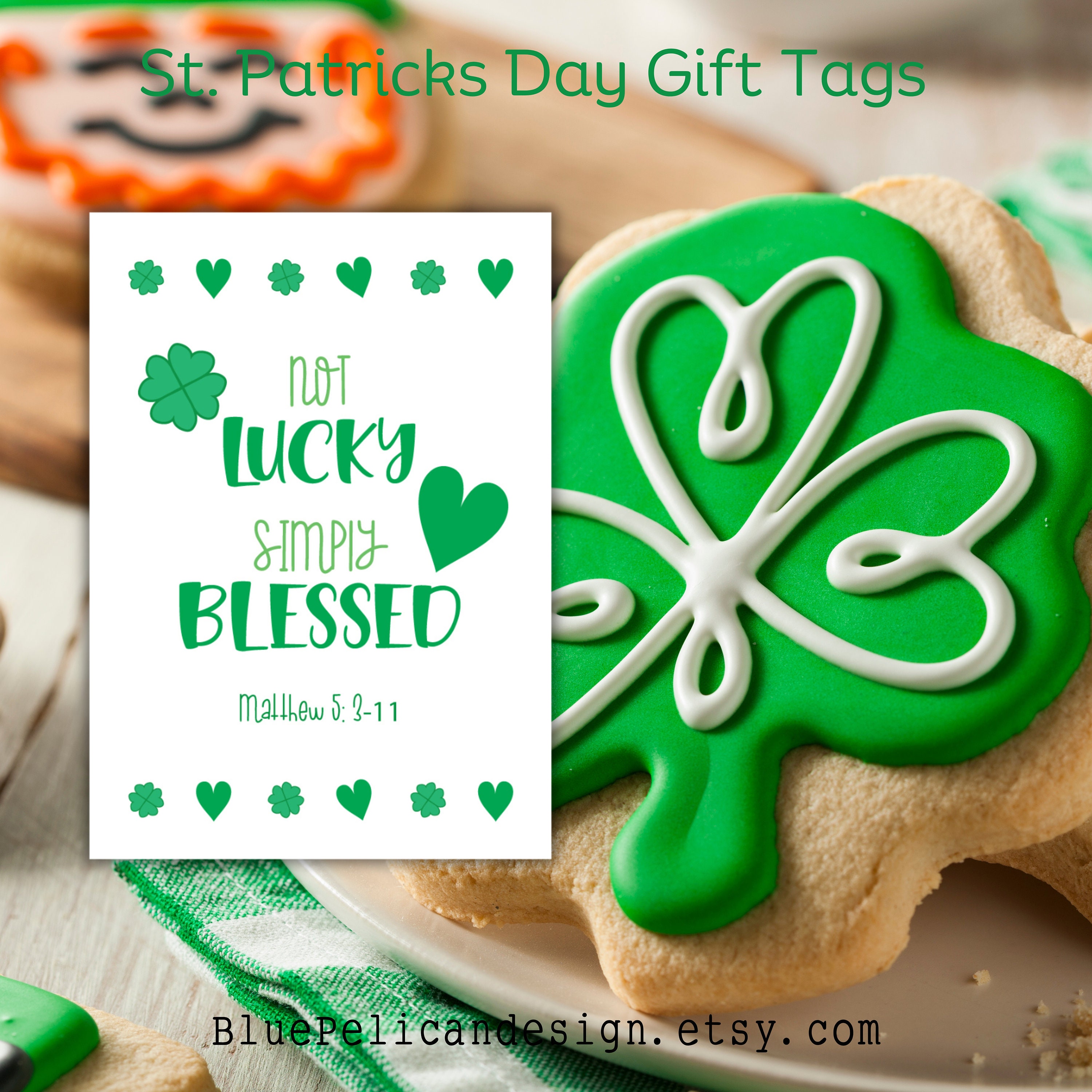 Not Lucky Simply Blessed Card Printable – Christian St. Patrick's Day ...