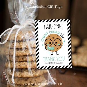 Printable Thank You Cookie Tag for Teachers – Smart Cookie Treat Tag ...
