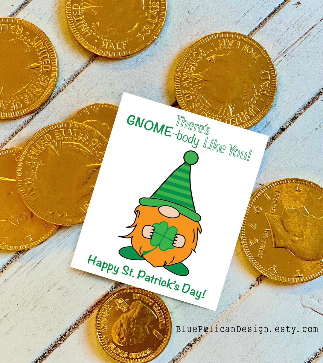 Printable Gnome St Patrick's Day Card - Gift Tag (digital Download) - Etsy