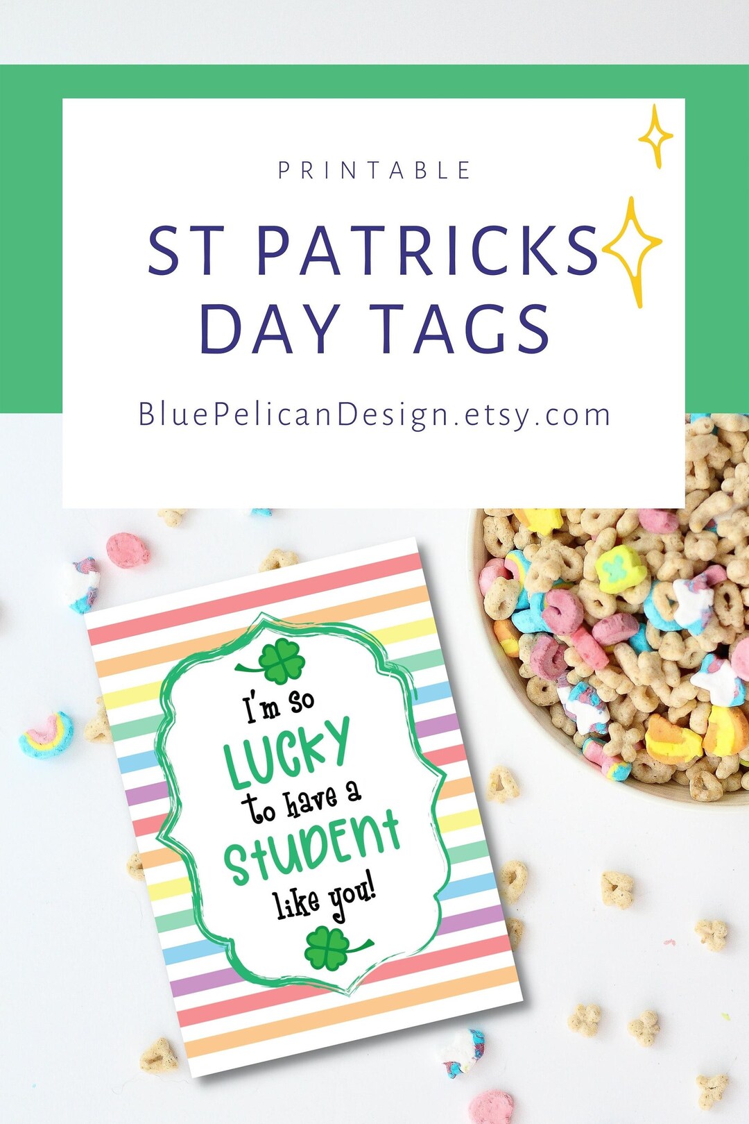St Patrick's Day Card From Teacher – Printable I'm so Lucky to Have ...