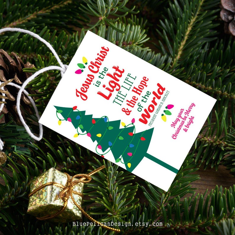LDS Christmas Gift Tag – Jesus is the Light Favor Tag (digital Download ...