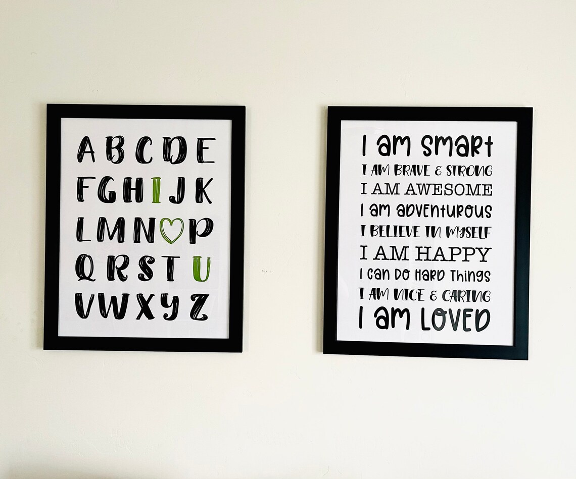 Alphabet Nursery Print – I Heart U Classroom Poster (digital Download ...