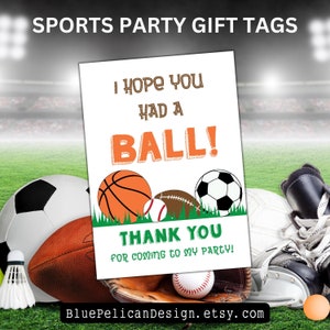 Sports Gift Tag – Themed Birthday Gift Tag – Printable Birthday Treat ...