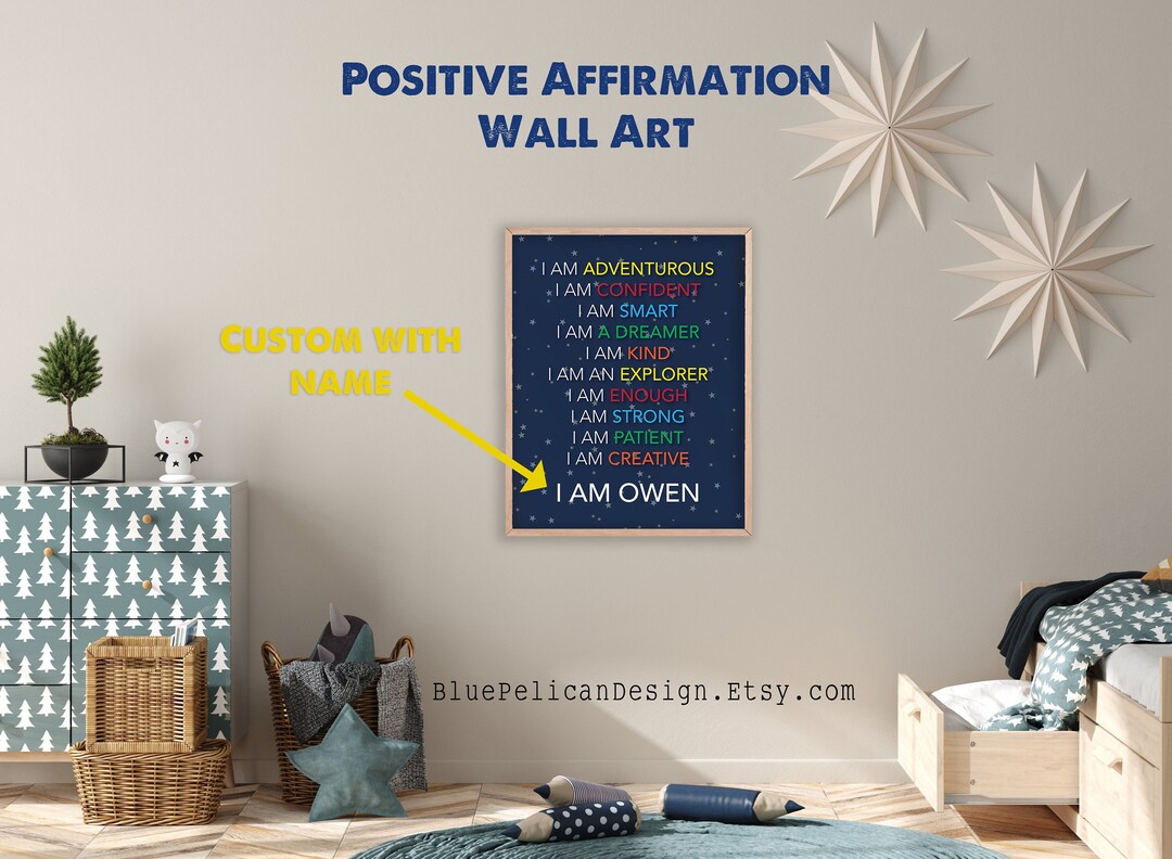 Affirmation Wall Art for Kids – I Am Wall Art for Kids – Mental Health ...