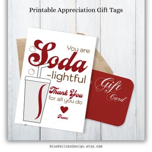 Printable Soda Appreciation Gift Tags – Soda Delightful – Tumbler Gift ...
