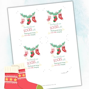 You Knock Our Socks off Christmas Gift Tag – Happy Holidays – Printable ...