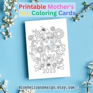 Printable Mothers Day Coloring Cards – Mothers Day Questions – Mother's ...