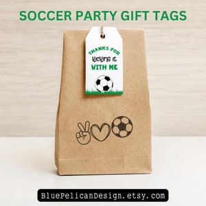 Soccer Gift Tags – Sports Gift Tag – Kids Birthday Thank You Tag ...