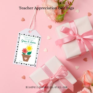 Printable Teacher Thank You Gift Ideas Flower Gift Tags for Teacher ...