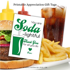 Sprite or 7up Soda-lightful Thank You Gift Tags – Printable Soda Card ...