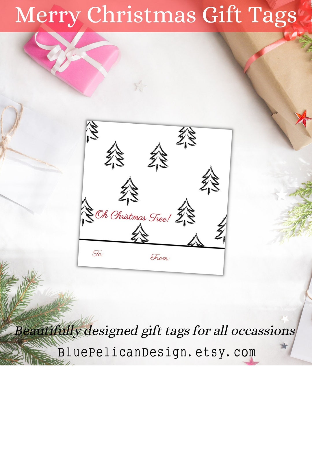 Christmas Tree Gift Tags – Printable Holiday Tags (digital Download) - Etsy