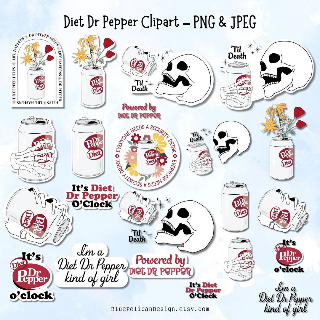 Diet Dr Pepper PNG – Printable Stickers, Dr Pepper Clip Art Gifts ...