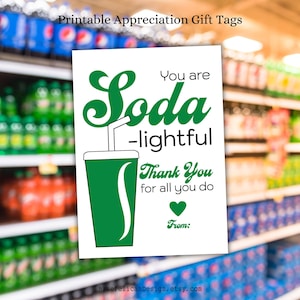 Sprite or 7up Soda-lightful Thank You Gift Tags – Printable Soda Card ...