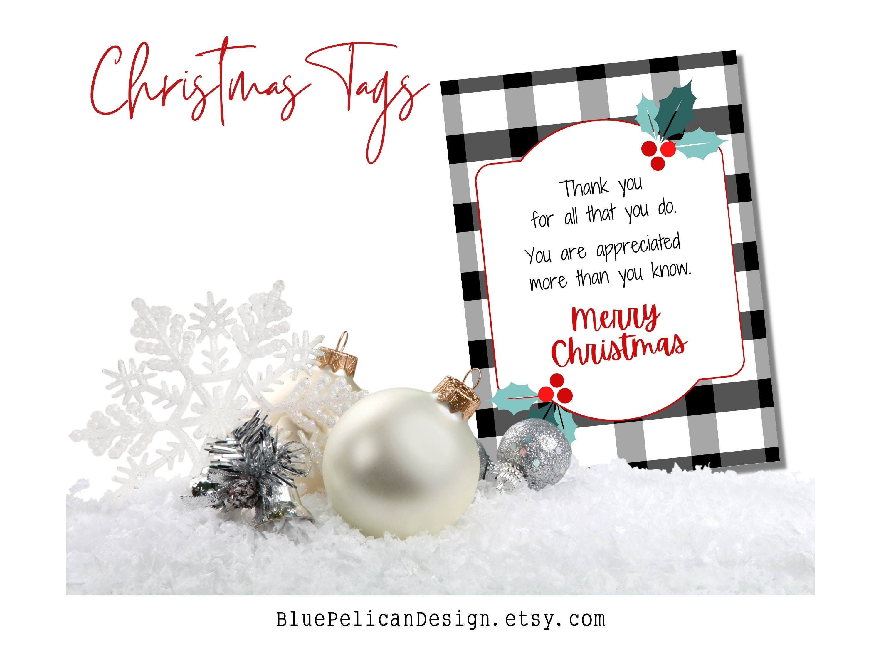 Christmas Teacher Gift Tags – Printable Holiday Thank You (canva ...