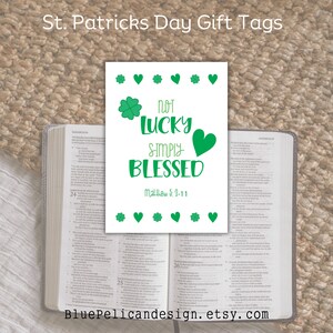 Not Lucky Simply Blessed Card Printable – Christian St. Patrick's Day ...