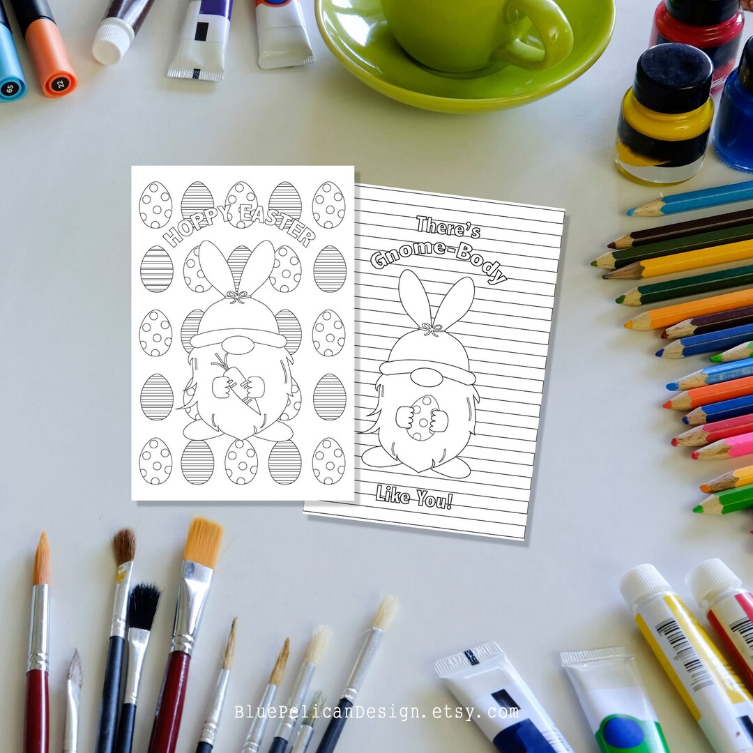 Easter Spring Coloring Cards – Kids Activity, Set of 10 - Etsy