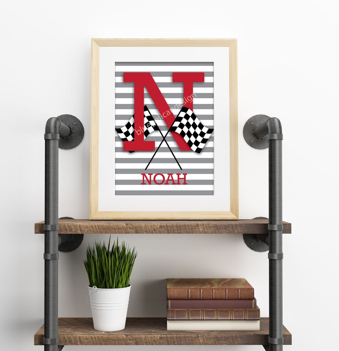 Race Car Letter Art Printable Boys Nursery Decor Sports | Etsy