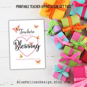 Printable Teacher Appreciation Thank You Tags – sunday School Teacher ...