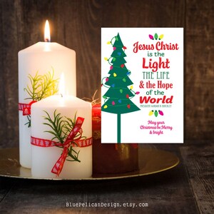 LDS Christmas Gift Tag – Jesus is the Light Favor Tag (digital Download ...