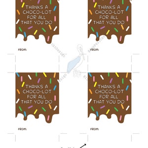 Printable Chocolate Gift Tag – Employee Gift Tags – Printable Candy ...