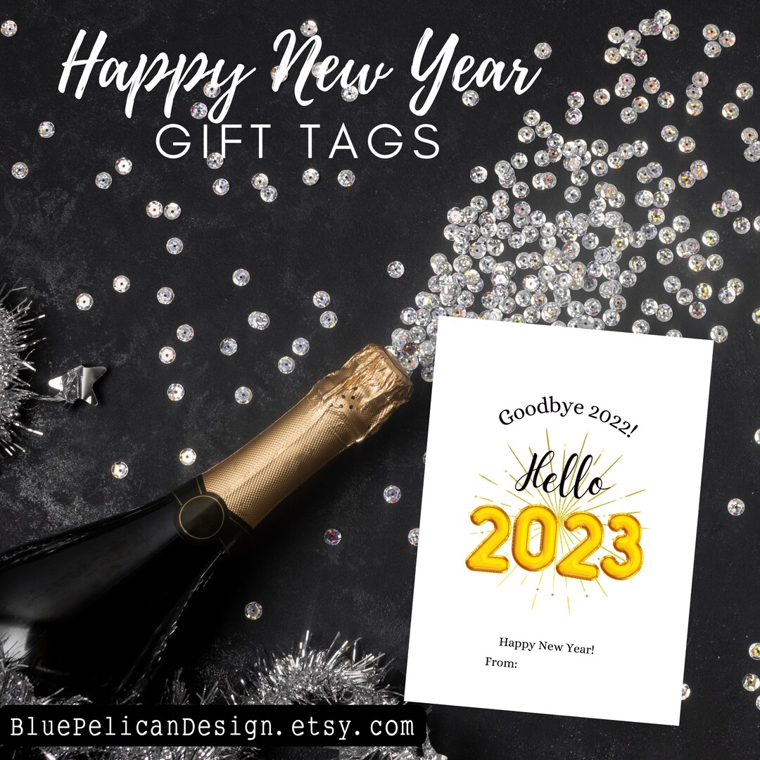 2023 New Year's Eve Gift Tag Template Printable Gold NYE - Etsy