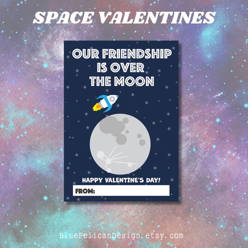 Galaxy Valentine Cards – Space-themed Class Valentines (digital ...