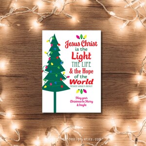 LDS Christmas Gift Tag – Jesus is the Light Favor Tag (digital Download ...