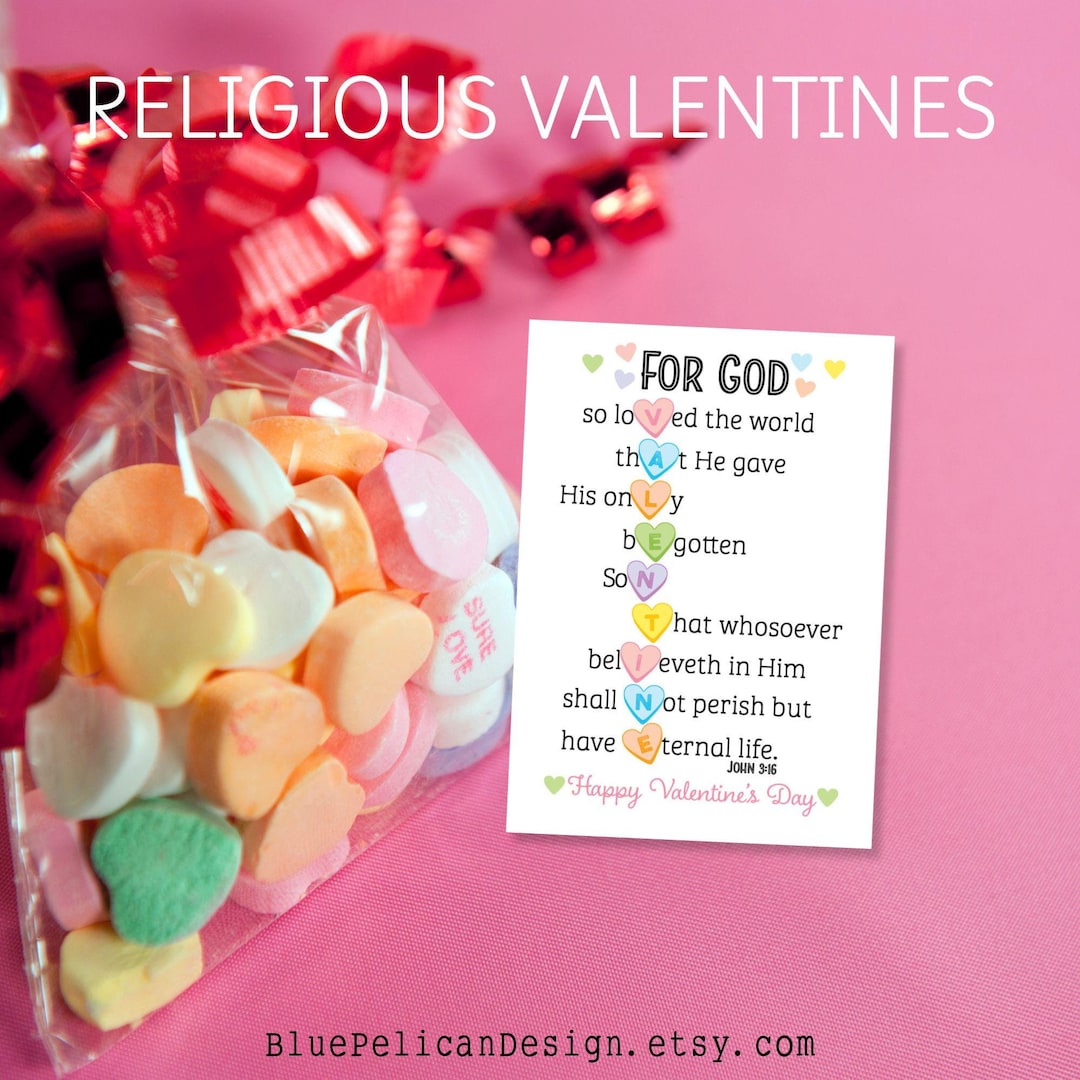 Candy Heart Valentine Cards for Christians john 3:16 Conversation Heart ...