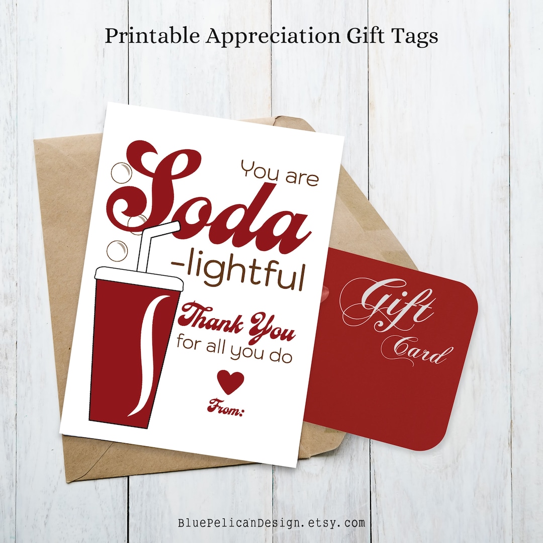 Printable Soda Appreciation Gift Tags – Soda Delightful – Tumbler Gift ...