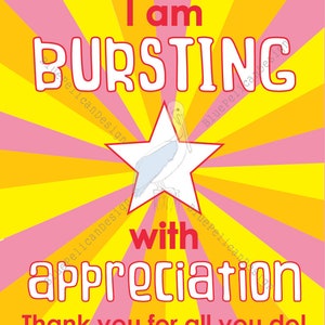 Printable Starburst Teacher Appreciation Gift Tag (digital Download) - Etsy