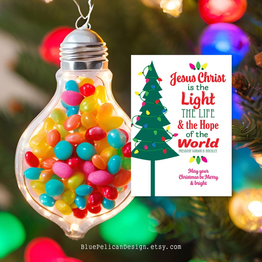 LDS Christmas Gift Tag – Jesus is the Light of the World Favor Tag for ...