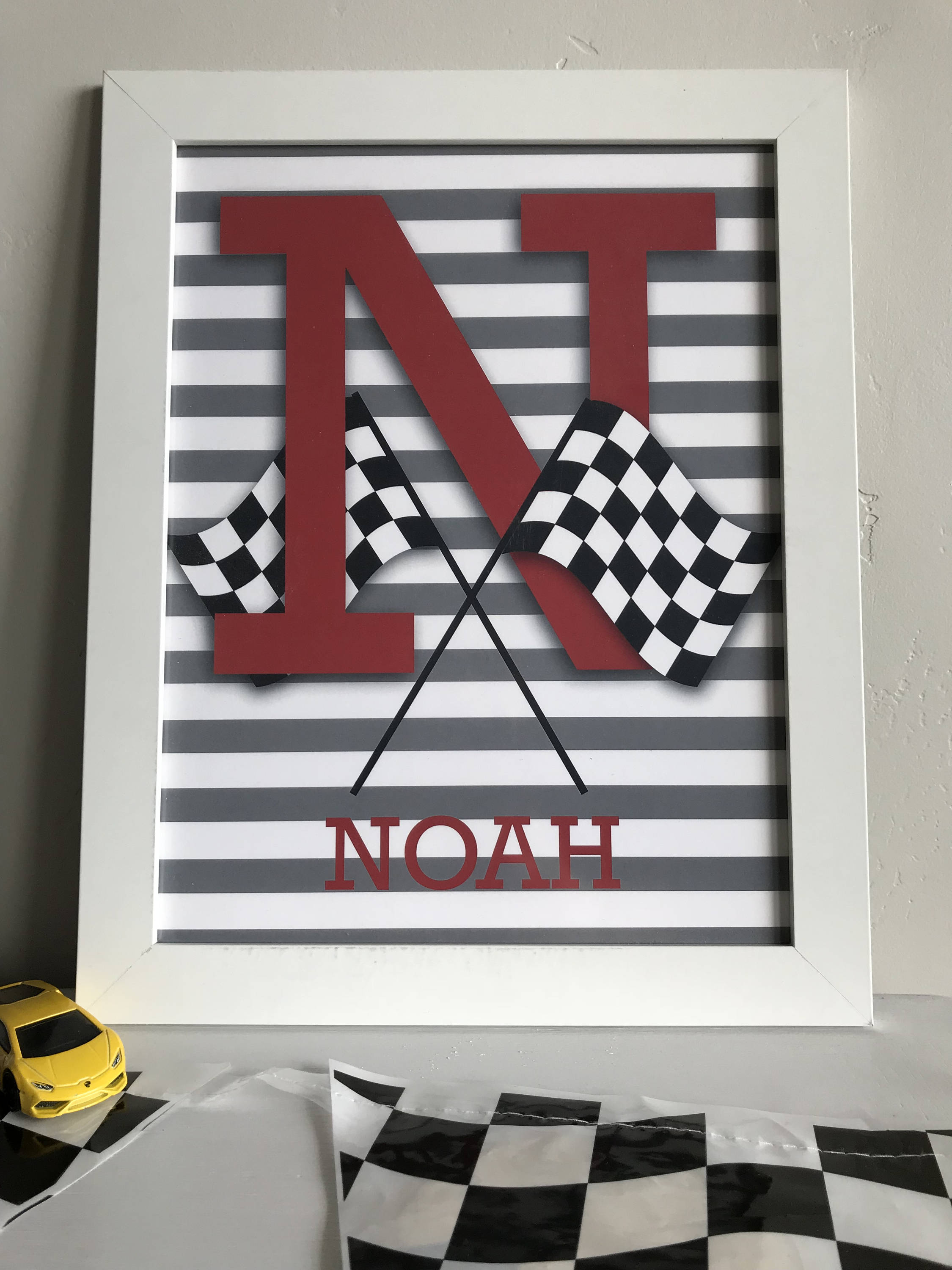 Race Car Letter Art printable Boys Nursery Decor Sports | Etsy