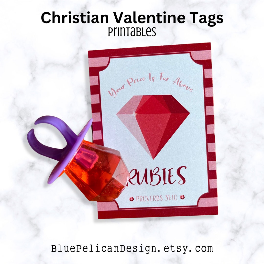 Ring Pop Valentine's Tag Church Tag Printable Valentine Card Christian ...